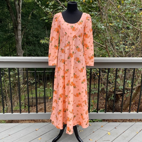 Vintage | Dresses | Vintage 7s Cottagecore Queencore Floral Bridgerton ...